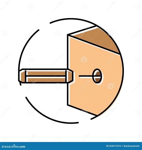 Insert Furniture Dowel Assembly Furniture Color Icon Vector