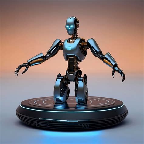 Premium Ai Image 3d Rendering Humanoid Robot Working With Future Digital Graphic Interface On