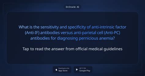 What Is The Sensitivity And Specificity Of Anti Intrinsic Factor Anti If Antibodies Versus