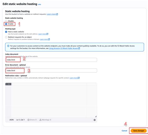 Enable Static Hosting Configure Cors And Set S3 Bucket Permissions Aws System Manager