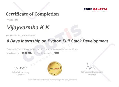 Python Internshipgraduate Programming Techenthusiast Vijayvarmha Kk