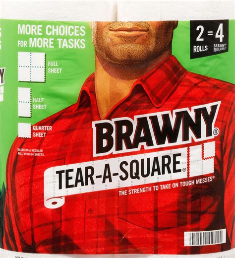 Brawny Paper Towels Tear A Square 128 2 Ply Sheets Per Roll Two