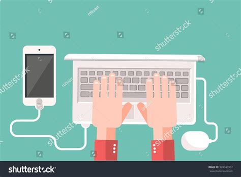 Top View Element Designer Programmer Hands Stock Vector Royalty Free Shutterstock