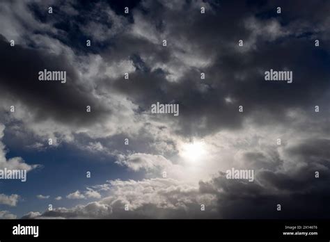 Blue Sky In February With Clouds Before Snowfall Blue Sky And Clouds