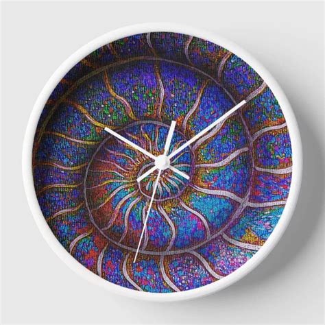 binary ammonite clock zazzle