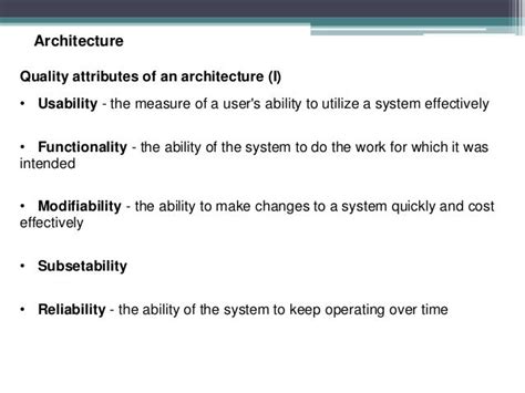 Architecture Evaluation