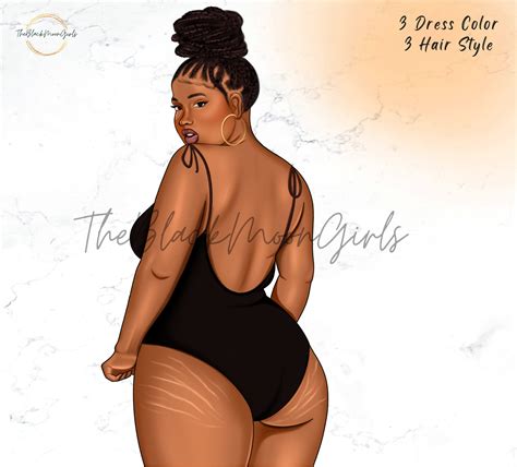 Black Girl Clipart Curvy Girl Clipart Black Woman Plus Size Etsy Uk