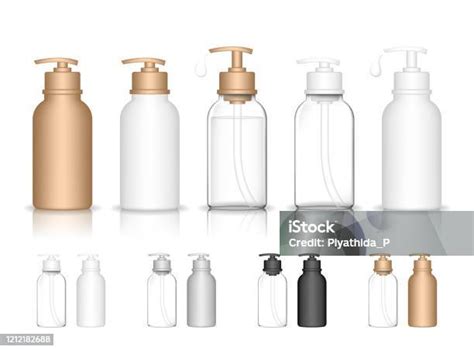디스펜서 펌프 화장품 플라스틱 병 젤 로션 크림 샴푸 목욕 거품용 액체 용기 뷰티 제품 패키지 벡터 일러스트레이션 0명에 대한 스톡 벡터 아트 및 기타 이미지 Istock