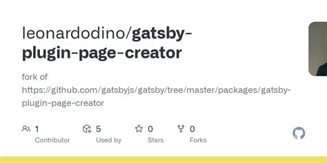 GitHub Leonardodino Gatsby Plugin Page Creator Fork Of Https Github Gatsbyjs Gatsby