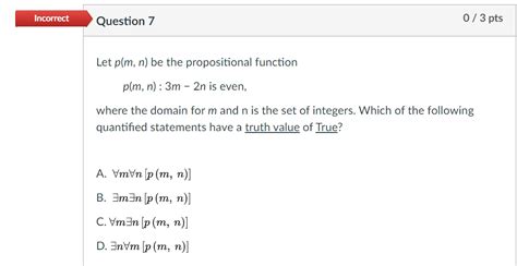 Solved Incorrect Question Pts Let P M N Be The Chegg