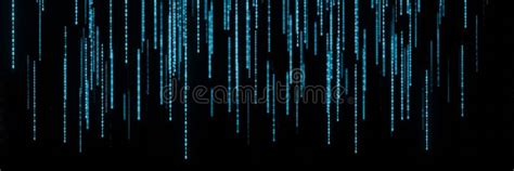 Stream Of Binary Matrix Code Numbers On The Screen Panorama 3d Rendering Stock Illustration