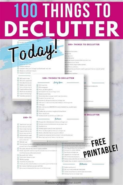 huge declutter checklist to get rid of crap declutter checklist declutter printable checklist