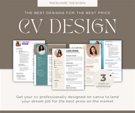 Professionally Design Your Resume Cv On Canva By Lunadossi Fiverr