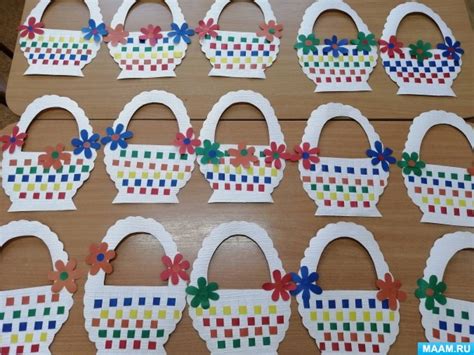 Конспект ОД по аппликации «Корзинка для мамочки в средней группе для детей 4 5 лет 5 фото