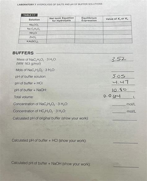 REPORT SHEET TABLE 7 5 TABLE 7 6LABORATORY 7 Chegg Com