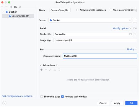 Dockerfile 运行配置 Intellij Idea 文档