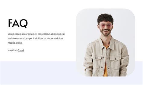 faq intro block html5 template by nicepage