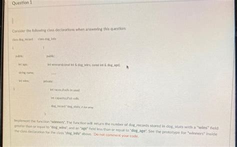 Solved Question 1 Consider The Following As Declarations