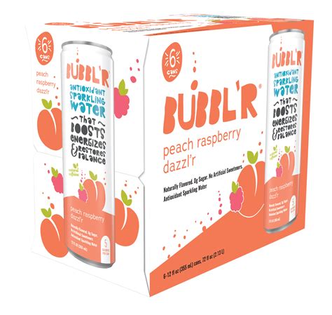 Bubblr Bubblr Peach Raspberry Dazzlr 6 Pk 12 Oz Cans 6 Ct 12 Oz Shipt
