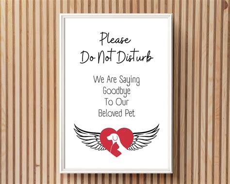 Do Not Disturb Vet Goodbye Sign Printable Wall Art Vet Office