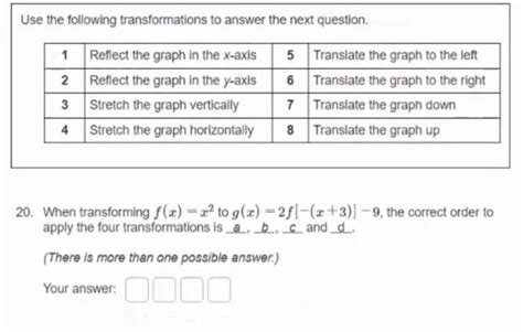 Solved Use The Following Transformations To Answer The Next Chegg
