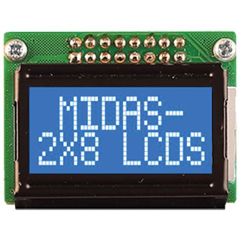 Midas 2x8 Character Cob Lcd Displays Rapid Electronics