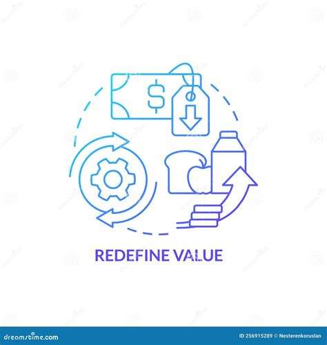 redefine values blue gradient concept icon cartoon vector