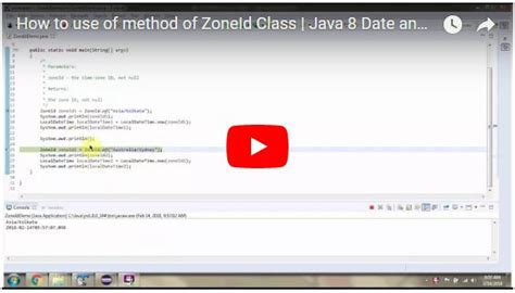 Java Ee How To Use Of Method Of Zoneid Class Java 8 Date And Time