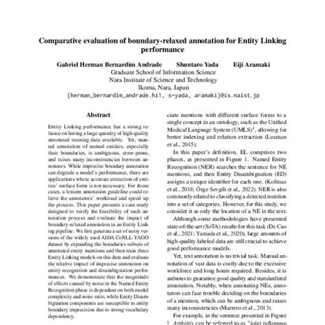 Comparative Evaluation Of Boundary Relaxed Annotation For Entity