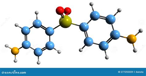 Dapsone Molecular Structure 3d Model Molecule Antimycobacterials