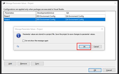 When You Click Ok You Can See The Values Assigned To The Parameter