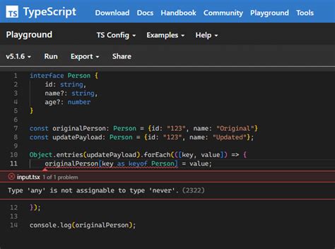Dynamically Assign Object Property Rtypescript