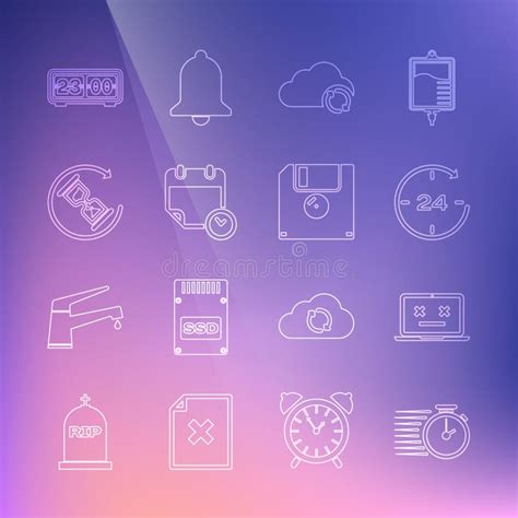 Set Line Stopwatch Dead Laptop Clock 24 Hours Cloud Sync Refresh