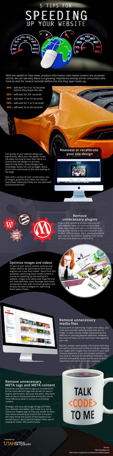 5 tips for speeding up your website infographic