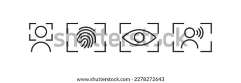 biometrics authentication user icon scan id stock vector royalty free