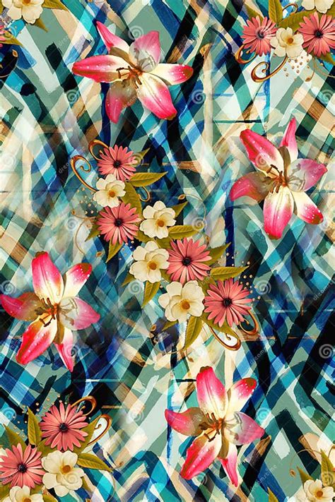 abstract colorful block print pattern stock illustration illustration