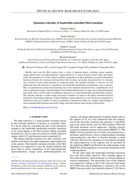 Pdf Quantum Criticality Of Bandwidth Controlled Mott Transition