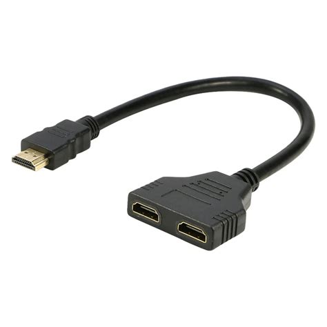 Hdmi Splitter Cable Hdmi Male To 2 Female Ports 1 Input To 2 Output