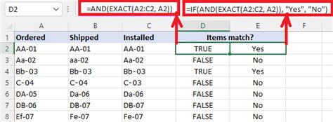 Microsoft Excel If Match Formula To Check Whether Two Or Multiple