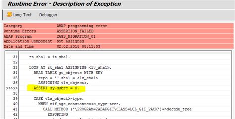 Short Dump Program ZAGS MIGRATION Issue Larshp AbapGitServer GitHub