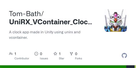 github tom bath unirx vcontainer clockapp a clock app made in unity