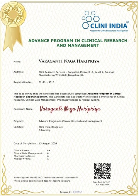 I Have Successfully Completed All Modules Including Clinical Research