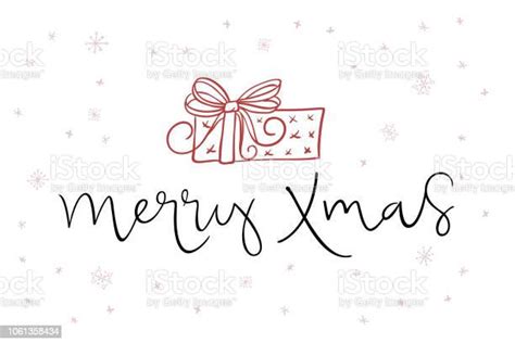 손 문자 인사말 메리 크리스마스 텍스트 낙서 선물 상자와 눈송이 벡터 0명에 대한 스톡 벡터 아트 및 기타 이미지 0명 12월 겨울 Istock