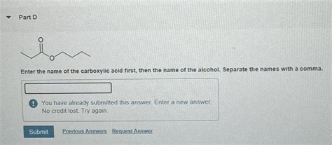 solved part denter the name of the carboxylic acid first