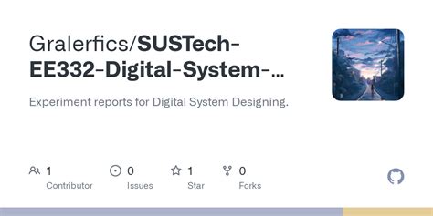 SUSTech EE Digital System Designing Laboratory Lab Exercises Pdf At Main