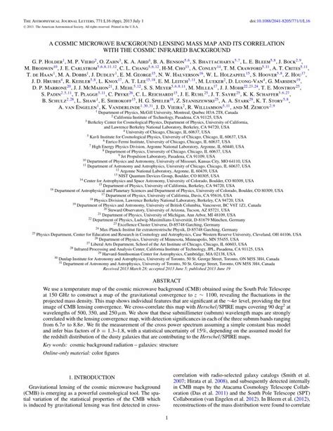 Pdf A Cosmic Microwave Background Lensing Mass Map 3986512041