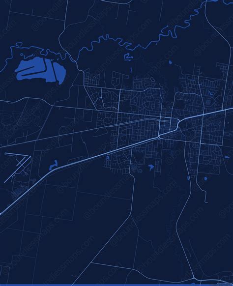 Traralgon Dark Blue Vector Map Boundless Maps