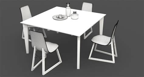 테이블과 의자 세트 3d 모델 15 Max 3ds Fbx Unknown Obj Free3d