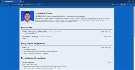 Tugas Membuat CV Menggunakan HTML