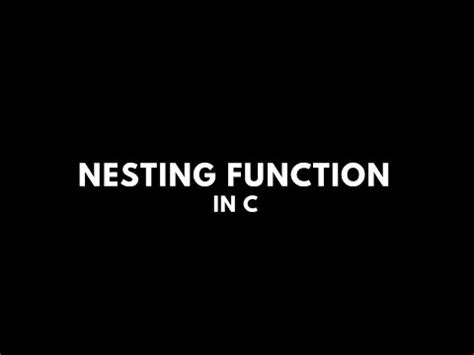 Nesting function program in c tutorial #cprogramming #tutorial - YouTube